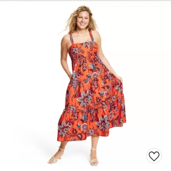 RHODE | Dresses | Rhode X Target Large Leafy Floral Print Tiered Midi ...